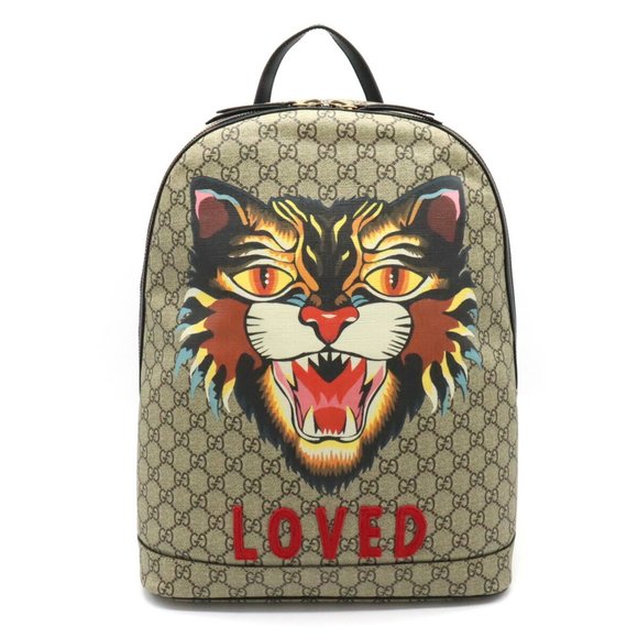 Gucci | Bags | Gucci Gucci Gg Supreme Angry Cat Loved Backpack Rucksack ...